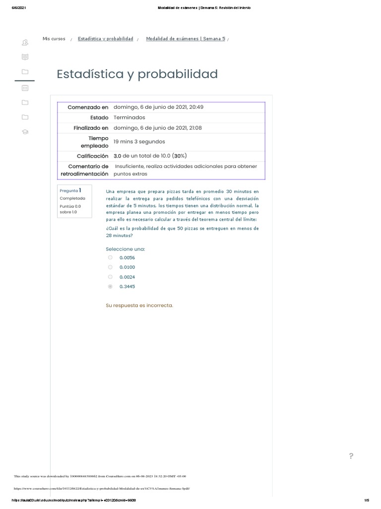 Estadistica y Probabilidad Modalidad de Ex Menes Semana 5 PDF | PDF | Muestreo (Estadísticas ...