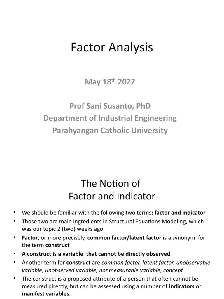 Factor Analysis - Rabu 18 Mei 2022 | PDF | Factor Analysis | Science