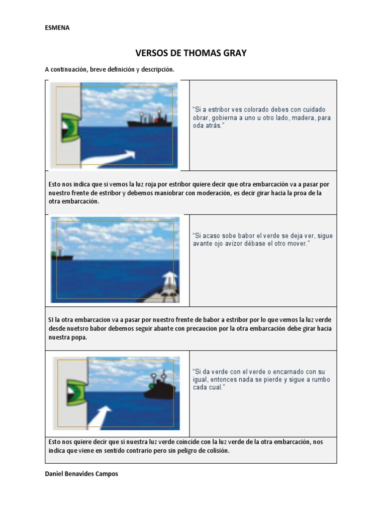 Tarea 9 Versos de Thomas Gray | PDF | Puerto y estribor | Envío