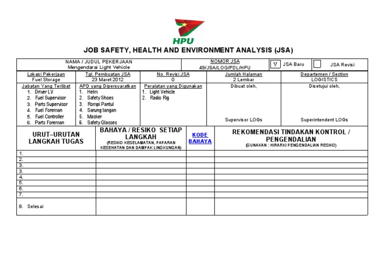 JSA 40 Mengendarai Light Vehicle | PDF