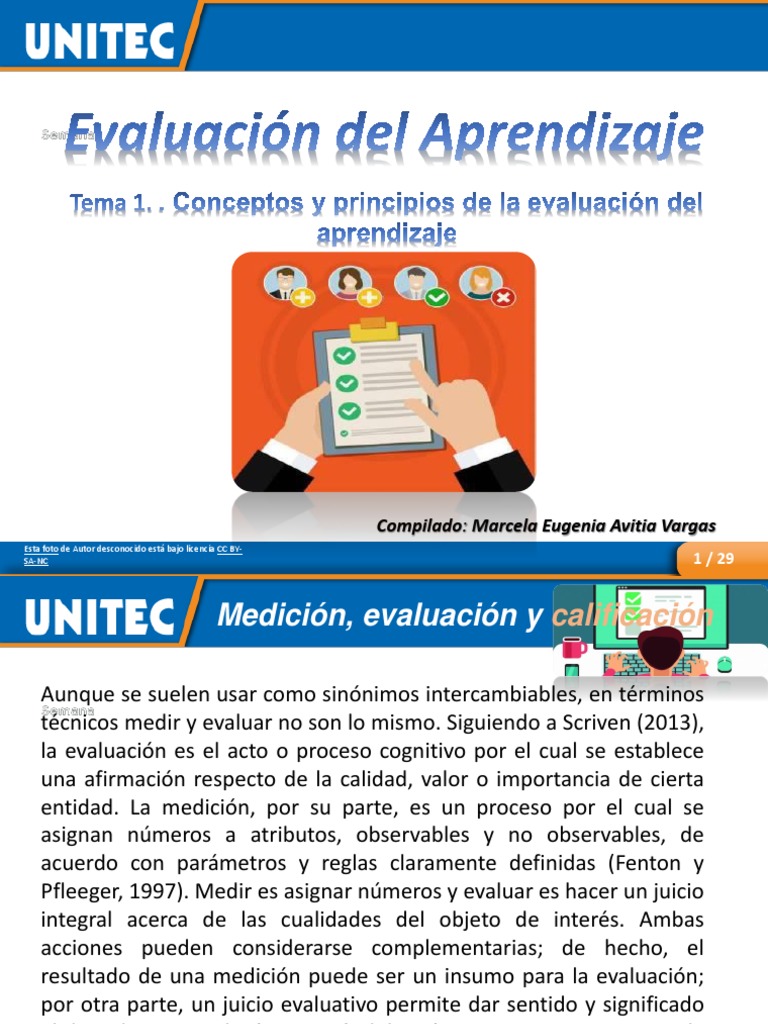 1-Conceptos y principios de la evaluación del aprendizaje | PDF | Evaluación | Ciencia cognitiva