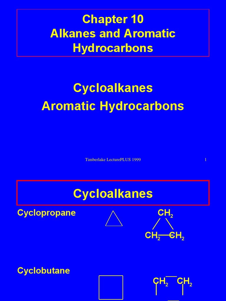Cycloalkane Vs Aromatic