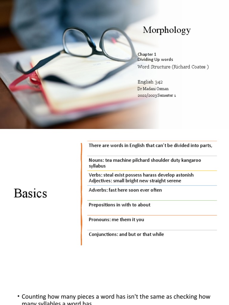 The Basics of Morphology 1 | PDF | Word | Grammatical Tense