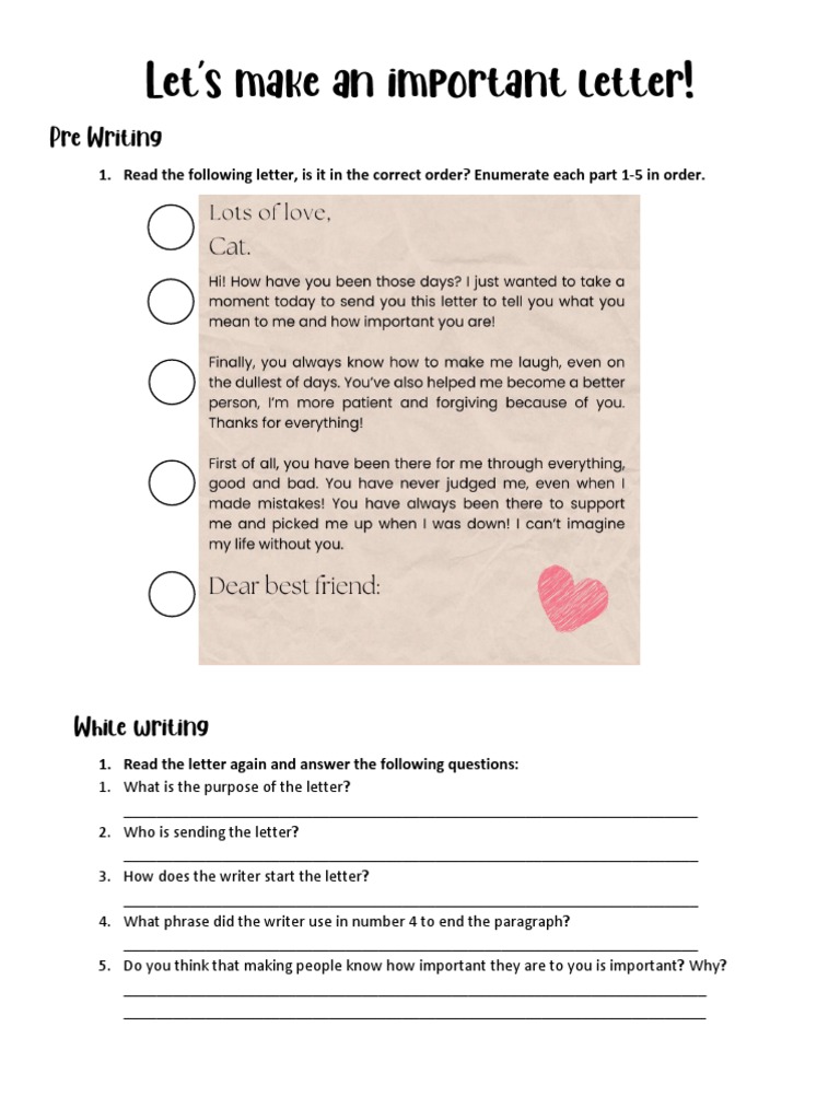 Writing A Letter | PDF