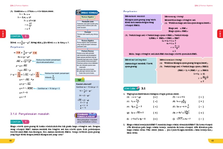 Bab 3 Rumus Algebra - 4 | PDF