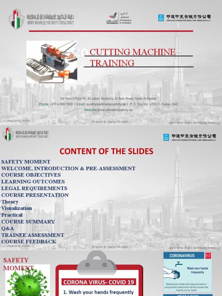 Cutting Machine Safety Training Guide | PDF | Exhaust Gas | Personal ...