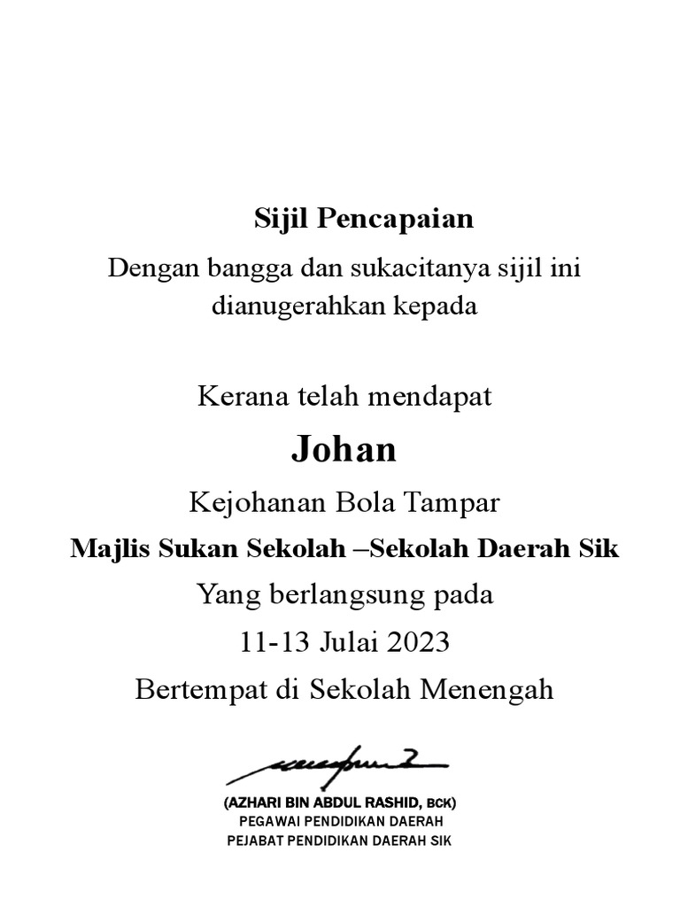 SIJIL BOLA TAMPAR | PDF