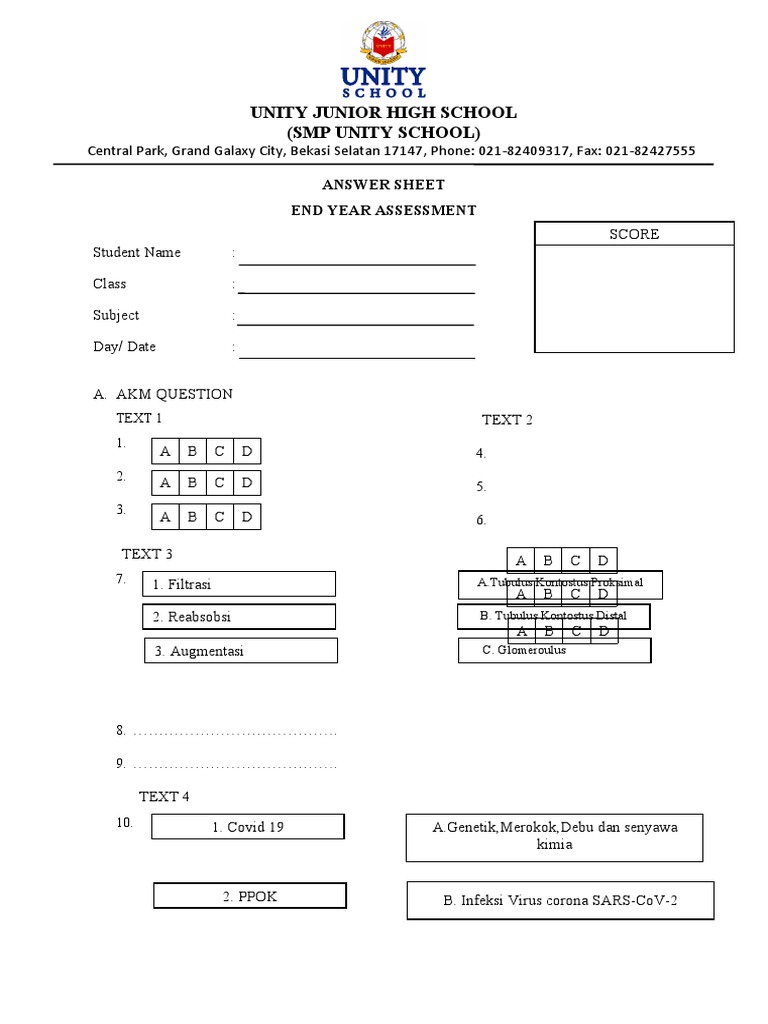 Answer Sheet Pat | PDF