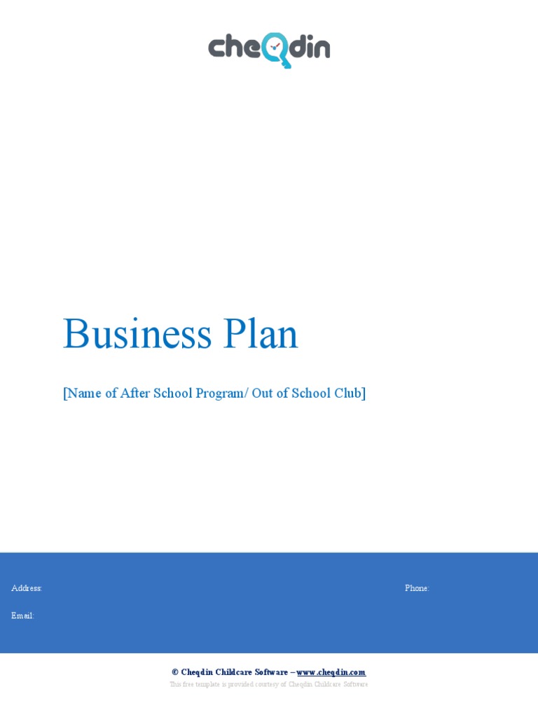 After School Program Business Plan Template | PDF | Child Care | Goal
