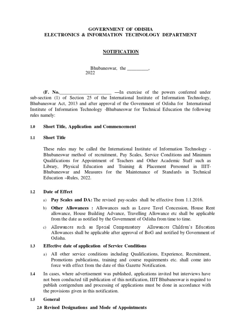 IIIT Degree Pay, Qualifications and Promotions (Draft-2) | PDF ...