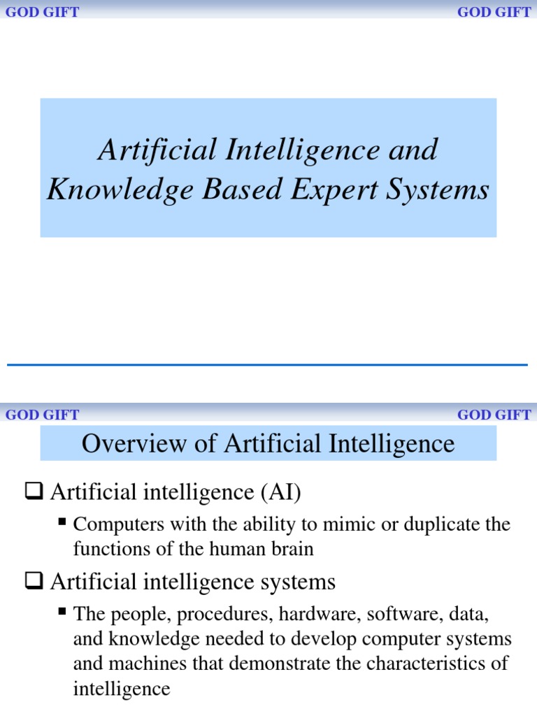 Artificial Intelligence and Knowledge Based Expert Systems | PDF ...