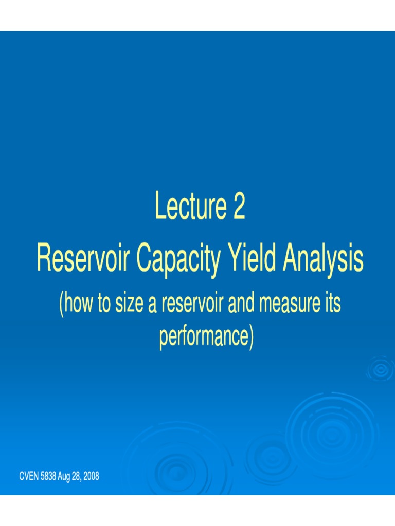 Lecture2 Capacity-Yield Analysis | PDF | Discharge (Hydrology) | Reliability Engineering