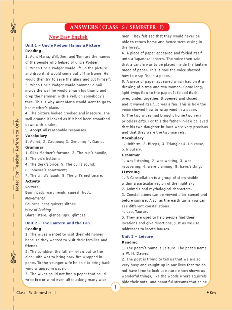 Class 5 Semester 1 | PDF