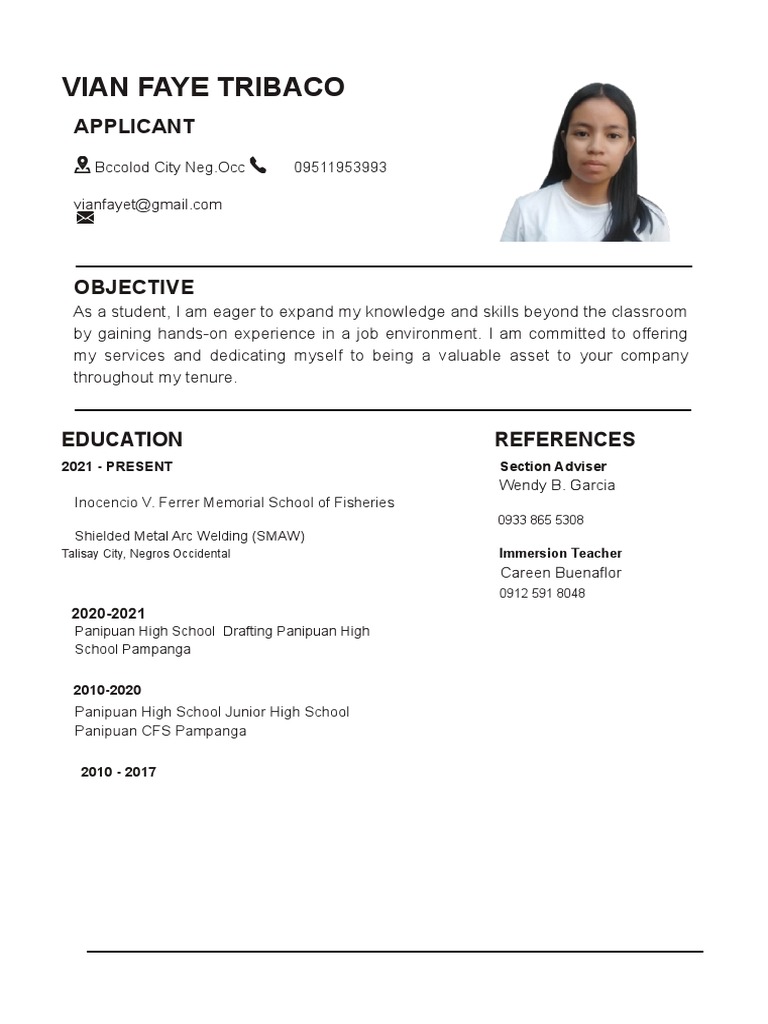 Grade 12 Resume | PDF | Welding | Construction