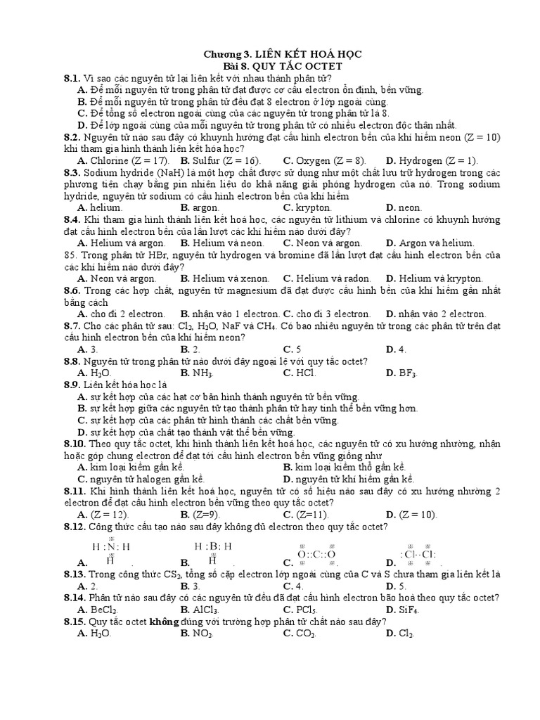 Trac Nghiem Chuong 3 | PDF