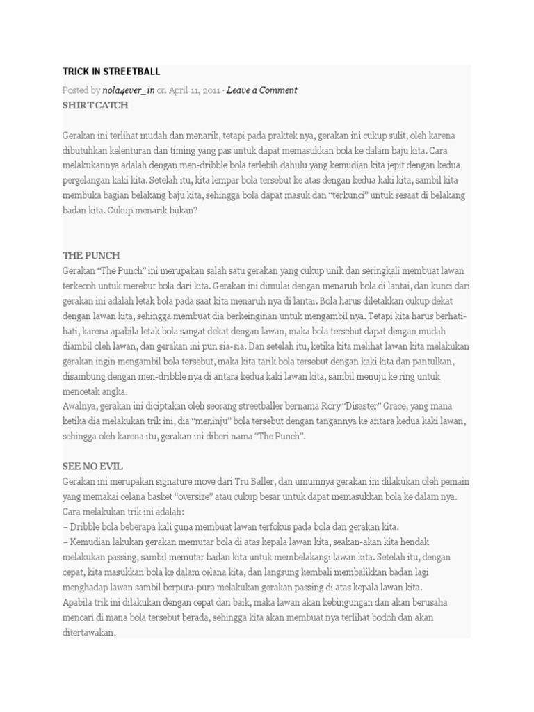 Trick in Streetball | PDF