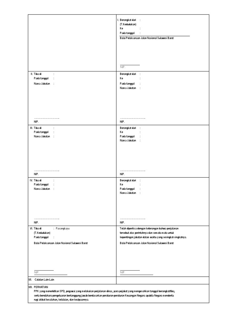 Blangko SPPD Ke Bandung | PDF