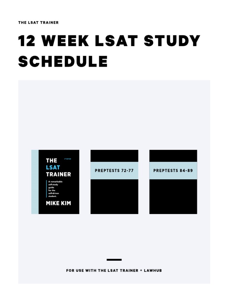 LSAT Trainer Study Schedule Guide | PDF | Logic | Law School Admission Test