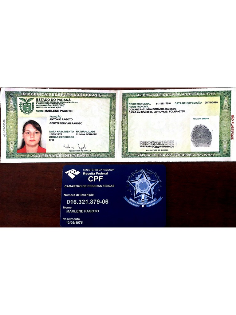 RG e CPF Marlene | PDF