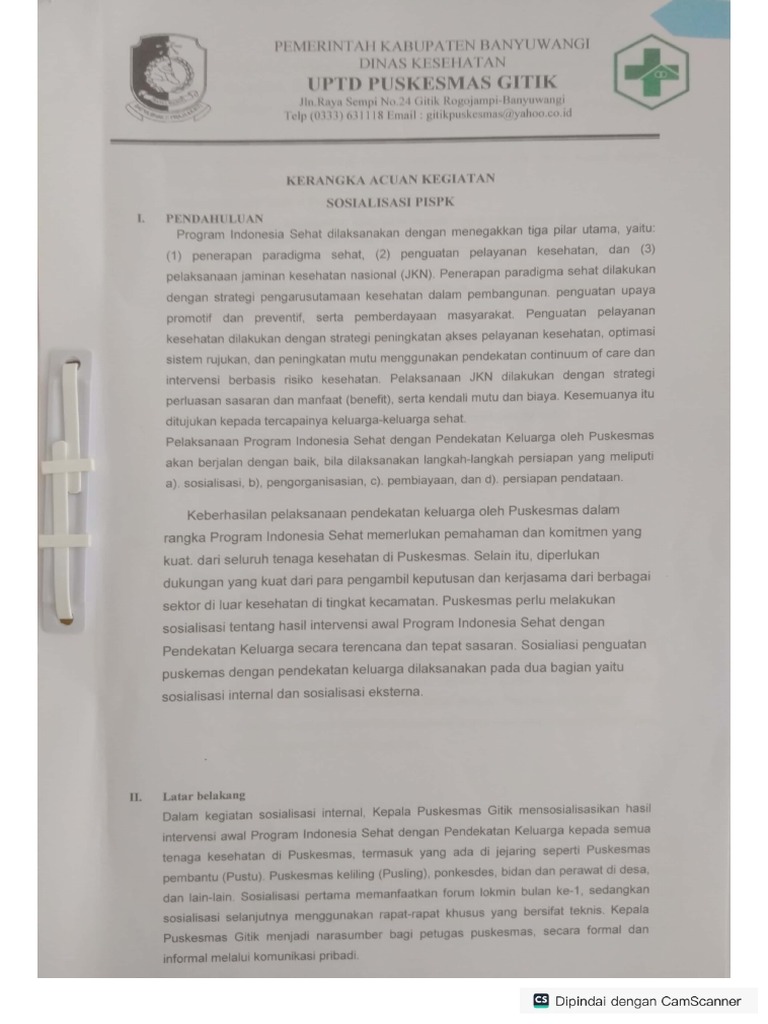 KAK Sosialisasi PISPK | PDF