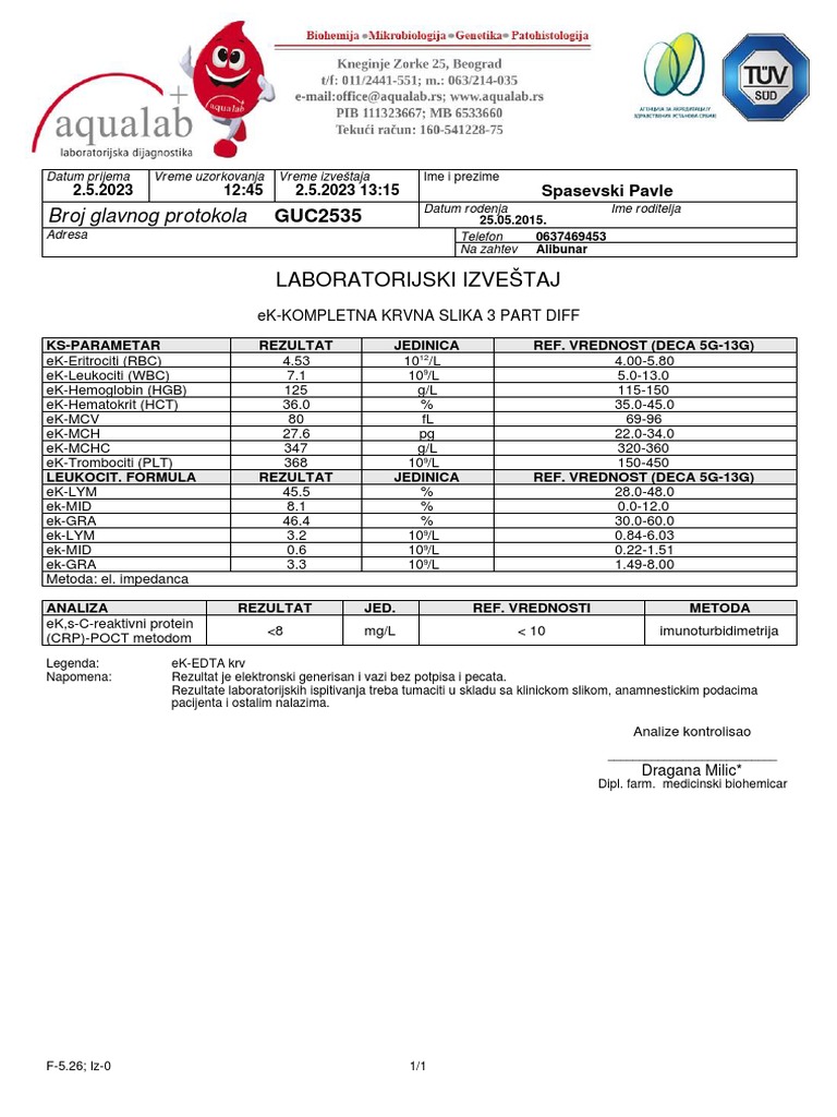 Nalaz Spasevski Pavle | PDF