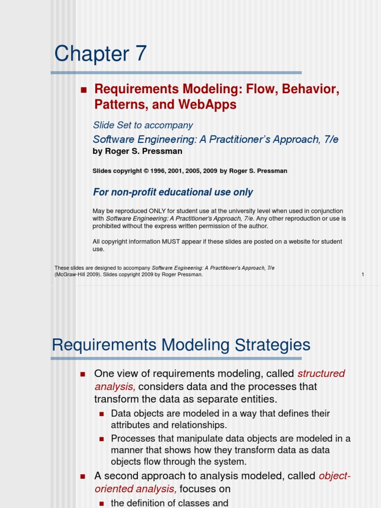 Requirements Modeling: Flow, Behavior, Patterns, and Webapps | PDF ...