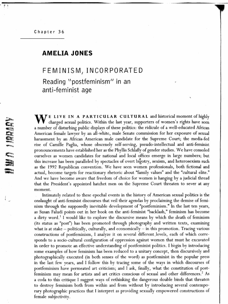 Contemporary Feminism by Amelia Jones | PDF