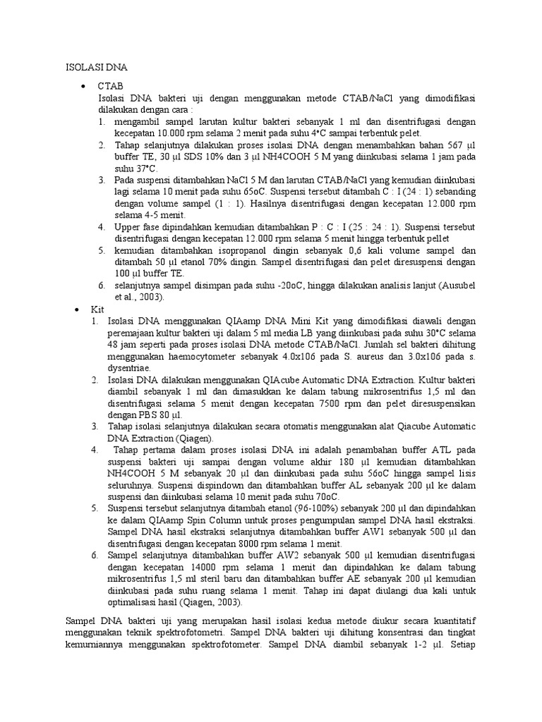 Isolasi Dna | PDF | Sains & Matematika