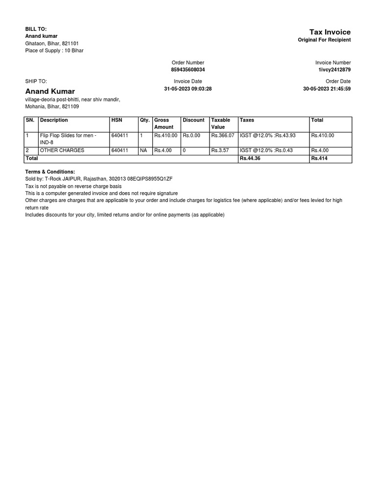 Downloading Invoice Ms Invoice 859435608034 1 | PDF
