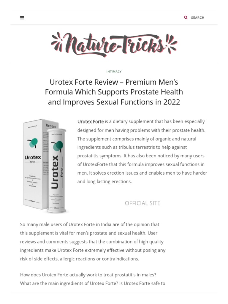 Urotex Forte - For Prostate Health and Sexual Power | PDF | Dietary ...