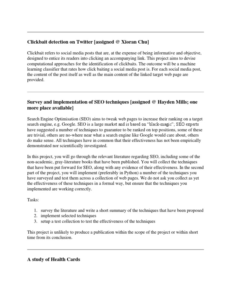 UQ Undergraduate Project | PDF | Search Engine Optimization | Information Retrieval