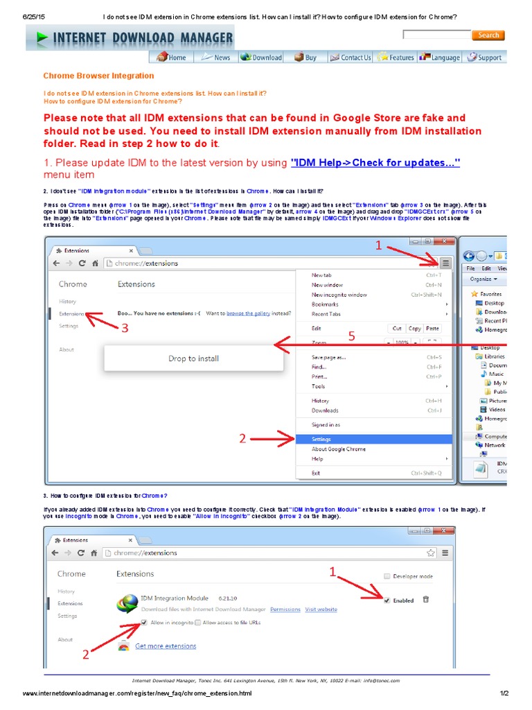 I Do Not See IDM Extension in Chrome Extensions List | PDF