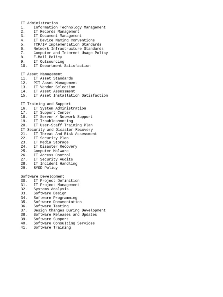 List of IT Policies | PDF