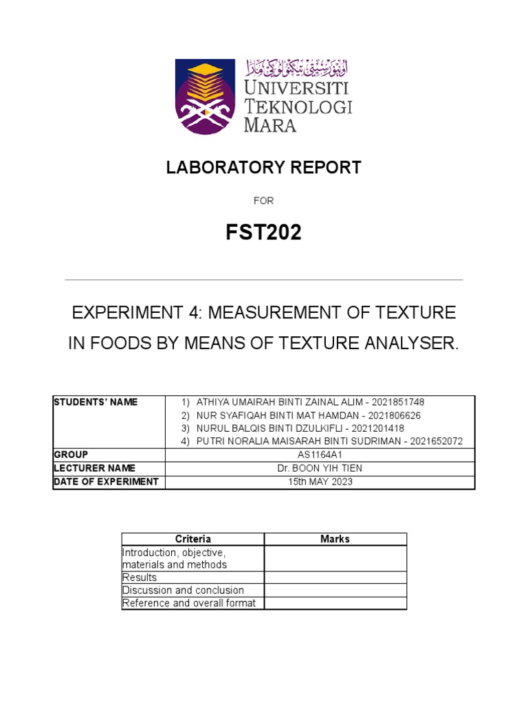 Lab 4 FST 202 | PDF | Calibration | Hardness