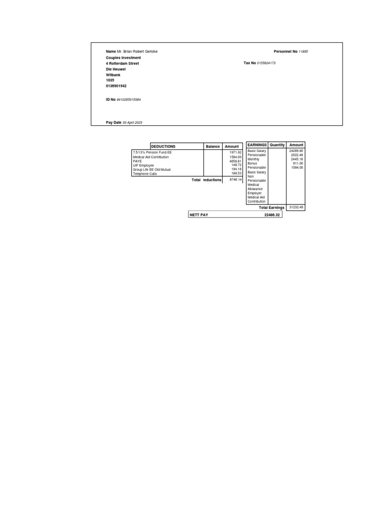 Payslip April 2023 | PDF