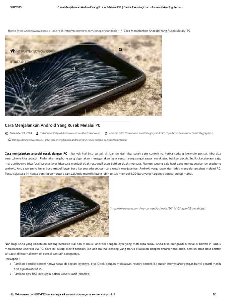 Cara Menjalankan Android Yang Rusak Melalui PC - Berita Teknologi Dan ...