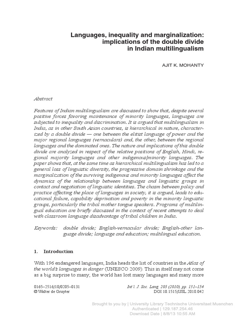 Mohanty 2010-Double Divide and Languaeg Inequality | PDF ...