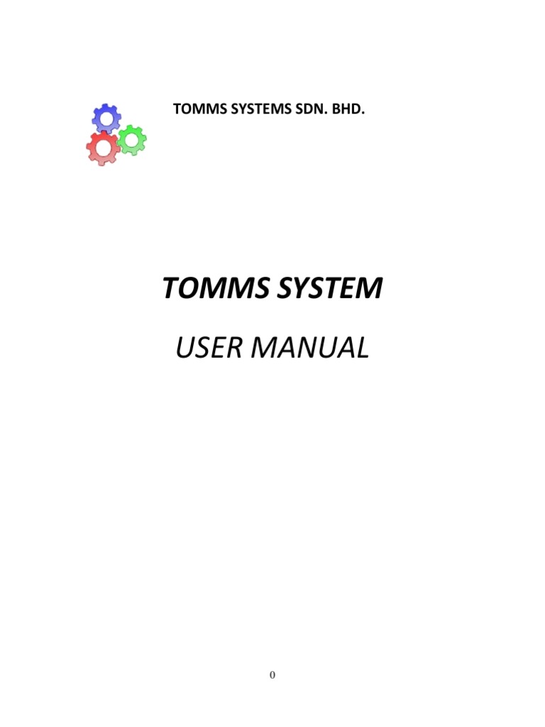 TOMMS User Manual | PDF | User (Computing) | Login