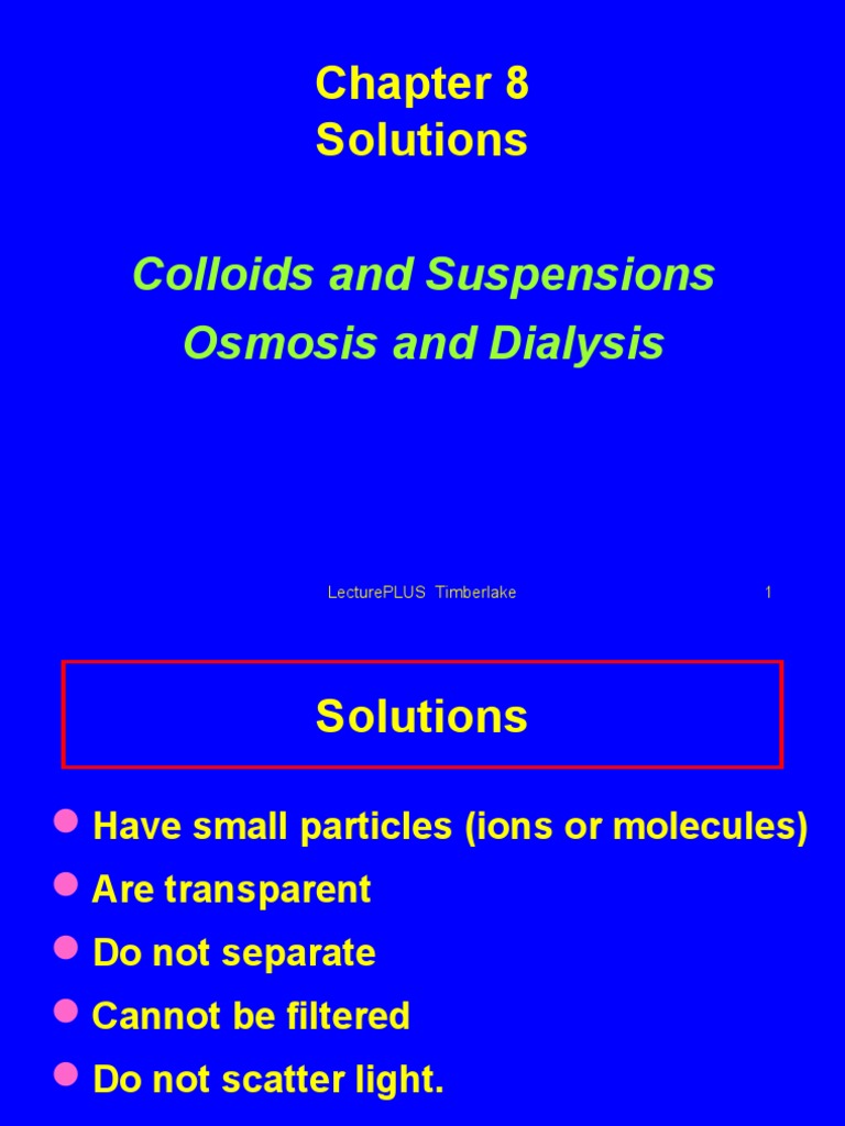 Dialysis in Colloid Separation | PDF | Osmosis | Physical Sciences