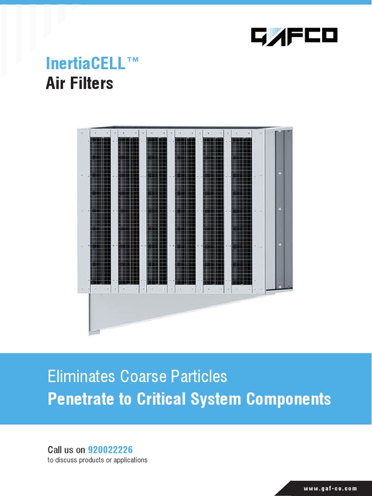 InertiaCELL™ Air Cleaners - GAFCO | PDF | Filtration | Chemistry