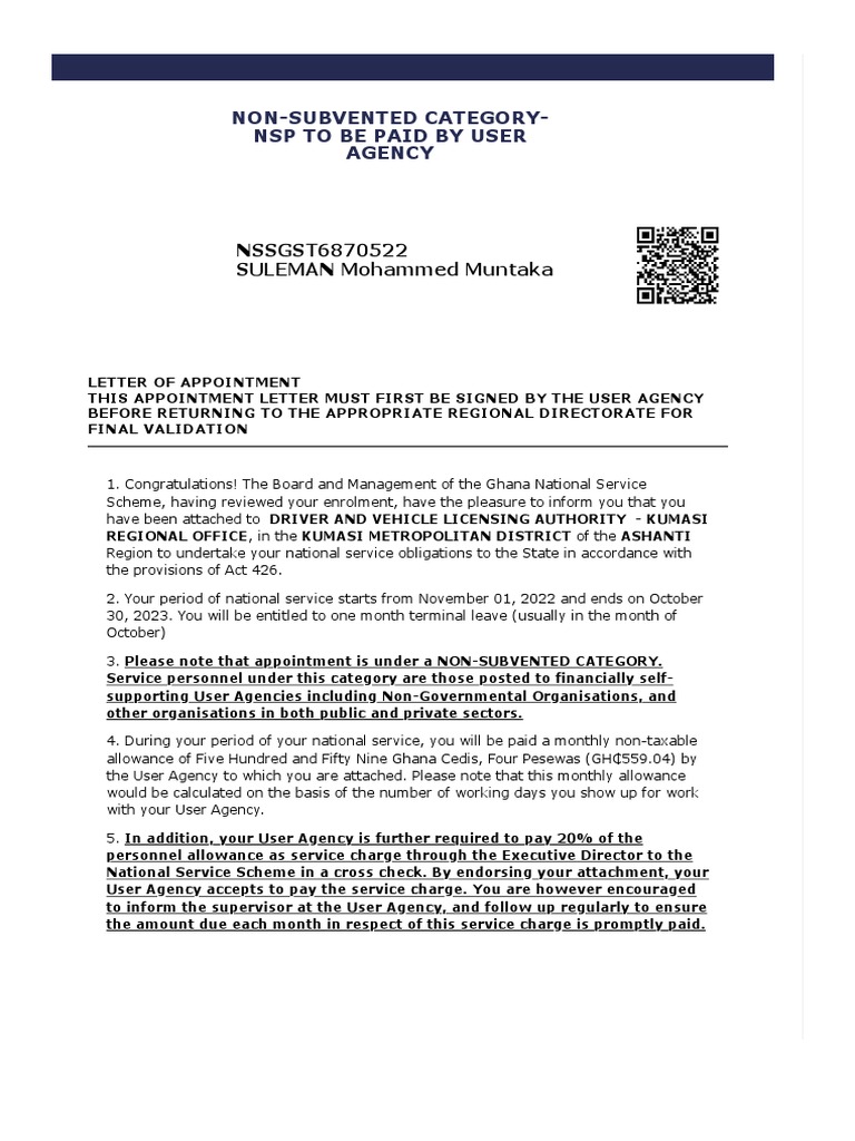 National Service Appointment Guide | PDF