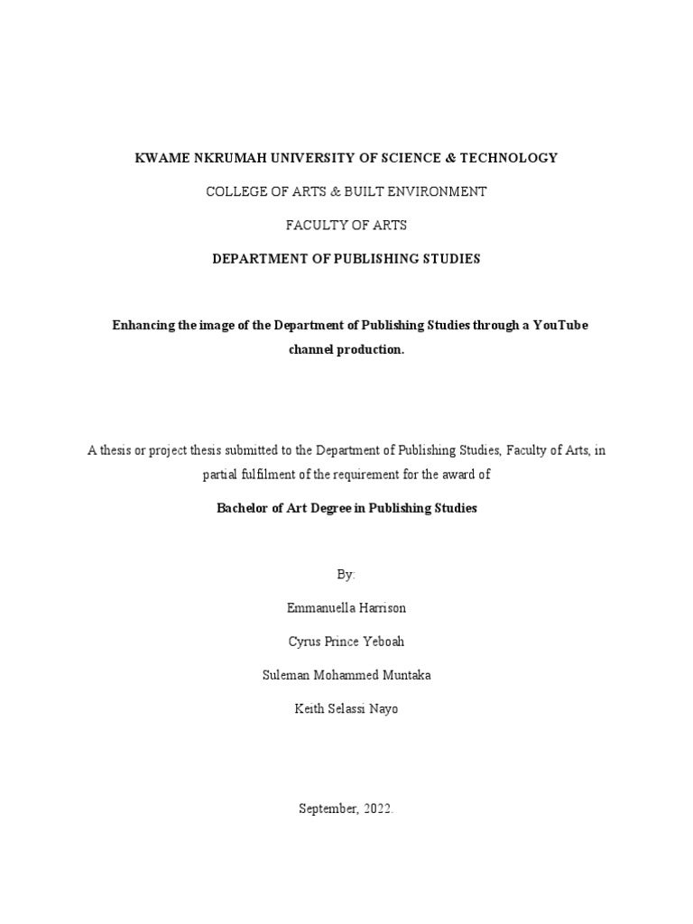 Final Year Project Thesis | PDF | Social Media | Popular Culture & Media Studies