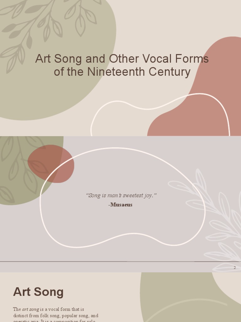 Nineteenth Century Art Songs Explained | PDF | Songs | Musical Compositions