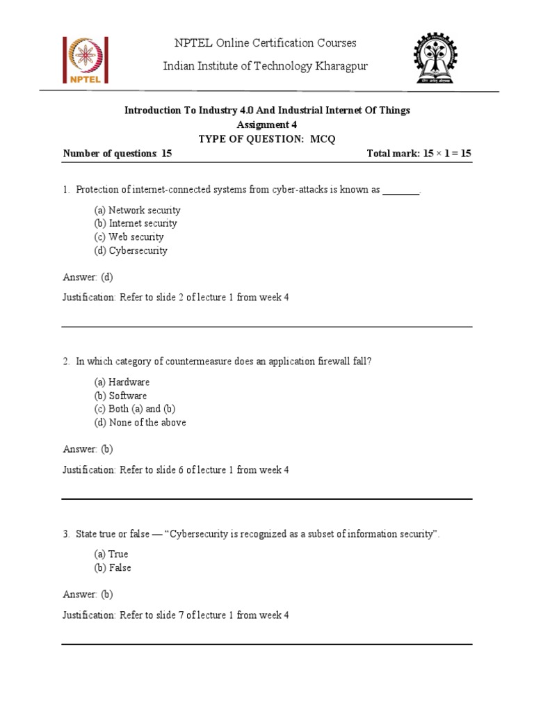 Week 4 Assignment Solution | PDF | Security | Computer Security Week 4 Assignment Solution | PDF | Security | Computer Security