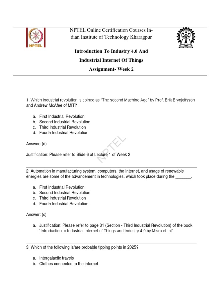 Week 2 Assignment Solution | PDF | Lean Manufacturing | Automation Week 2 Assignment Solution | PDF | Lean Manufacturing | Automation