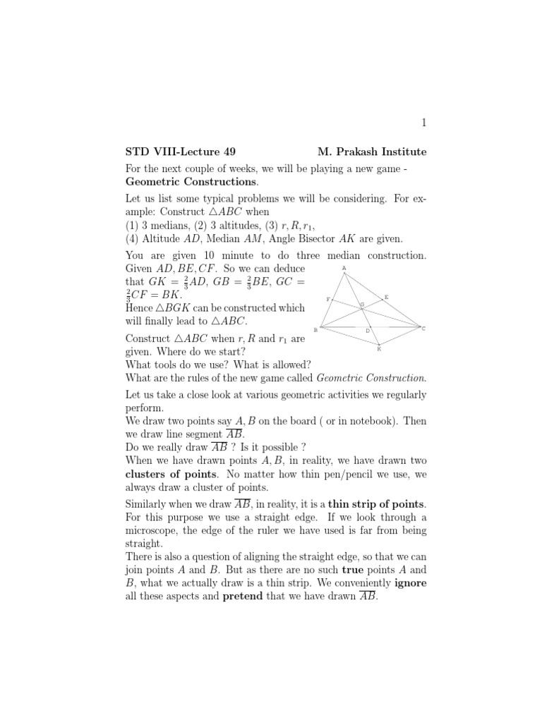 Geometric Constructions for Students | PDF | Circle | Triangle