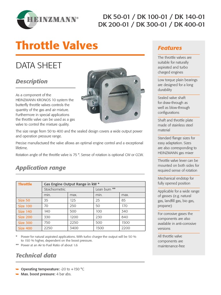 DS DK Throttle-Valves e | PDF | Valve | Turbocharger