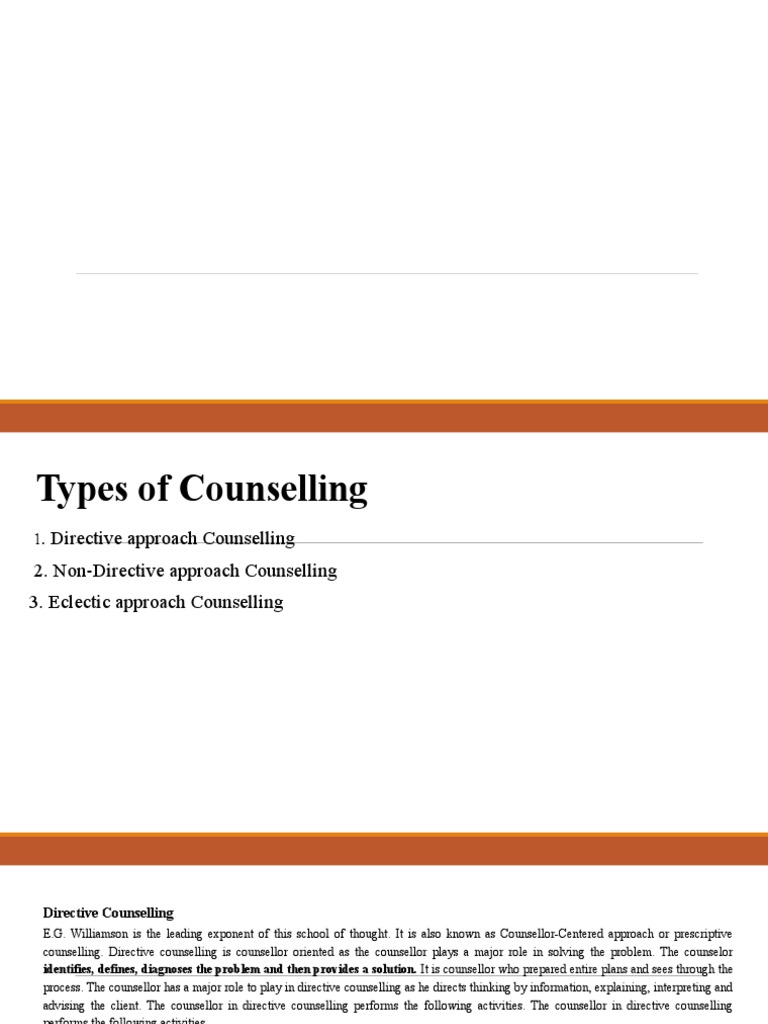 Types of Counselling | PDF | Counseling Psychology | Thought