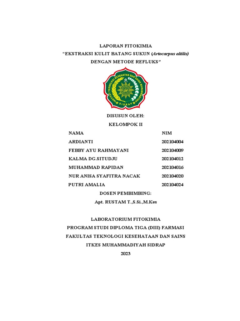 Ekstraksi Kulit Batang Sukun Refluks | PDF | Kesehatan Holistik | Sains ...