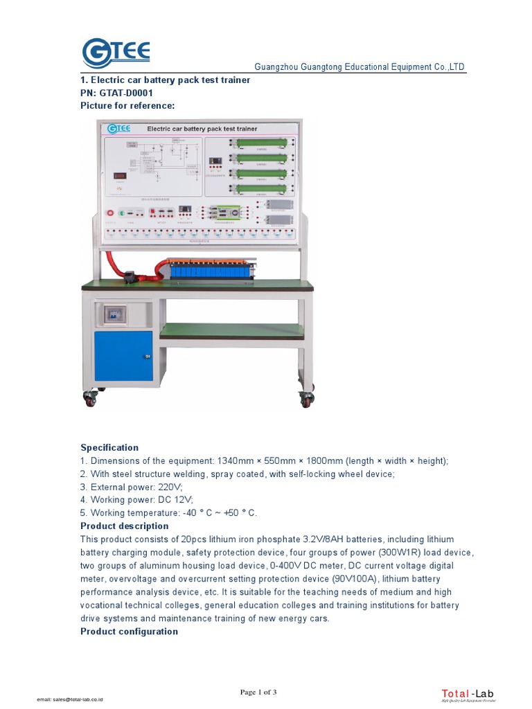 Electric Car Battery Pack Test Trainer | PDF | Battery Charger | Switch